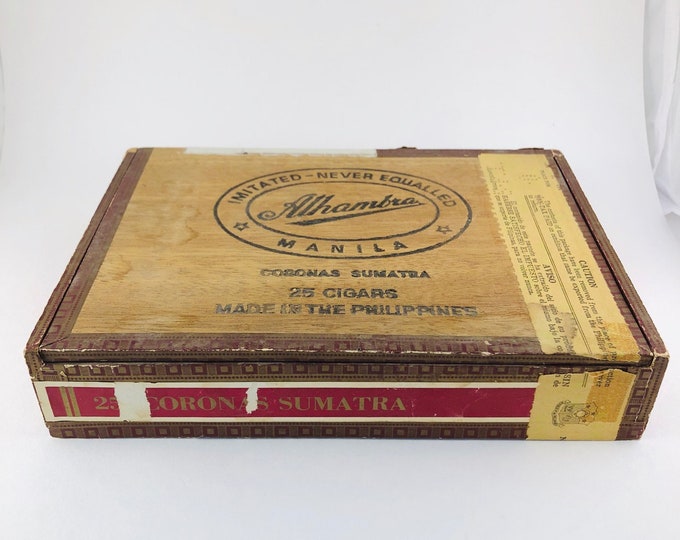 Vintage Cigar Box Alhambra Manila Cigar Box From the Philippines, Hand ...