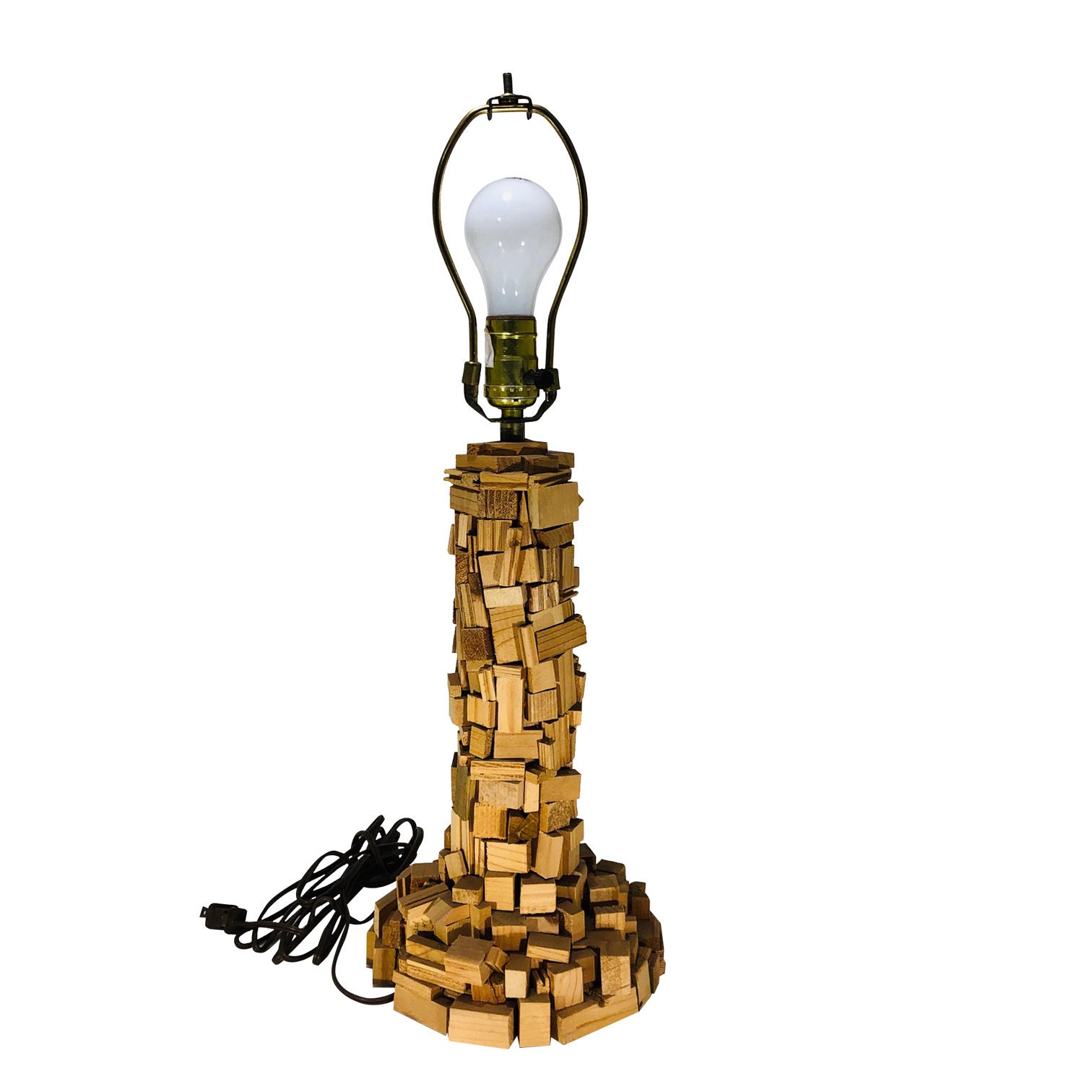 Folk Art Lamp Vintage Lamp Pine Lamp Hand Made Lamp | Etsy