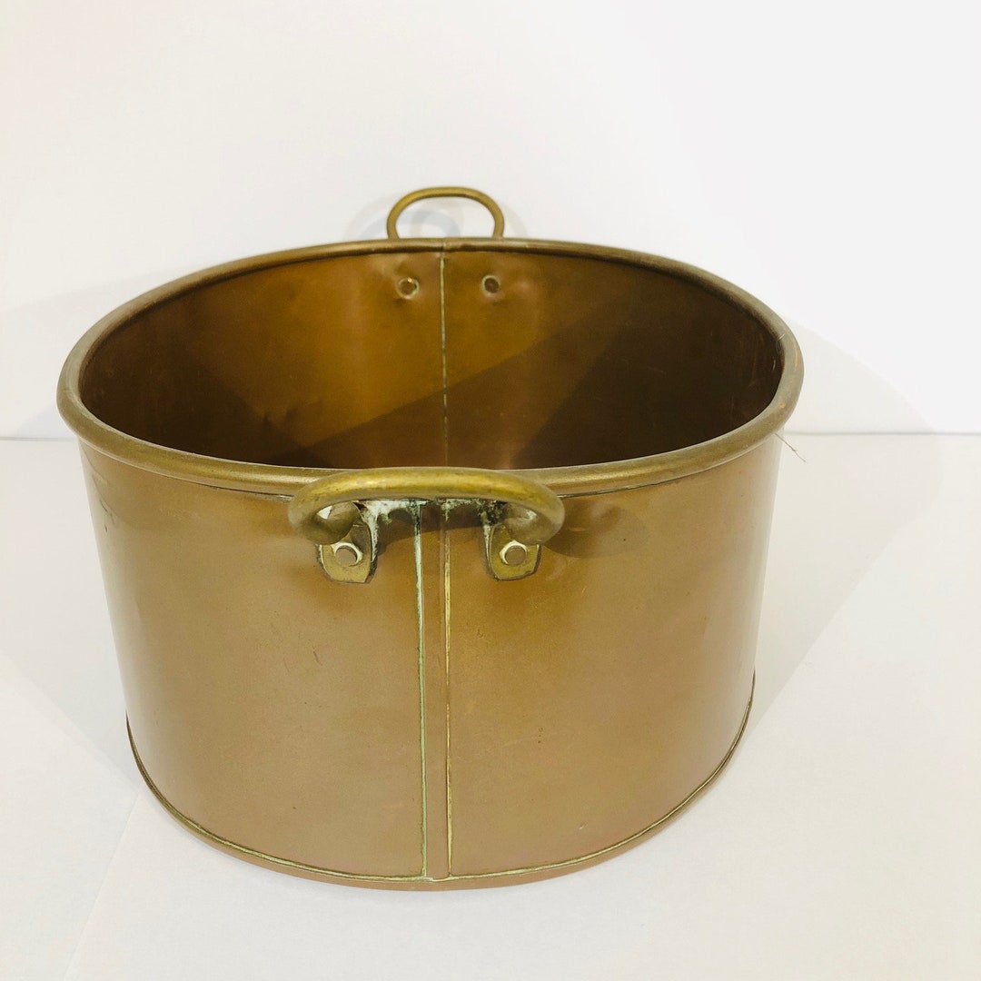 Large 1920s English Antique Preserve Pot, Brass Jam Pot With Handles ...