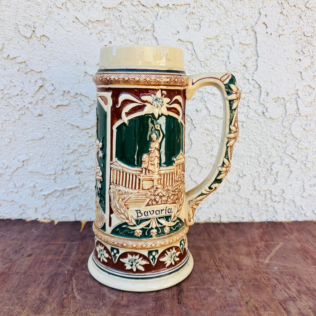Large Vintage Stoneware Beer Stein 
