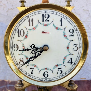 Vintage Heco German Glass Dome Clock, Mantel Clock Made in Germany ...