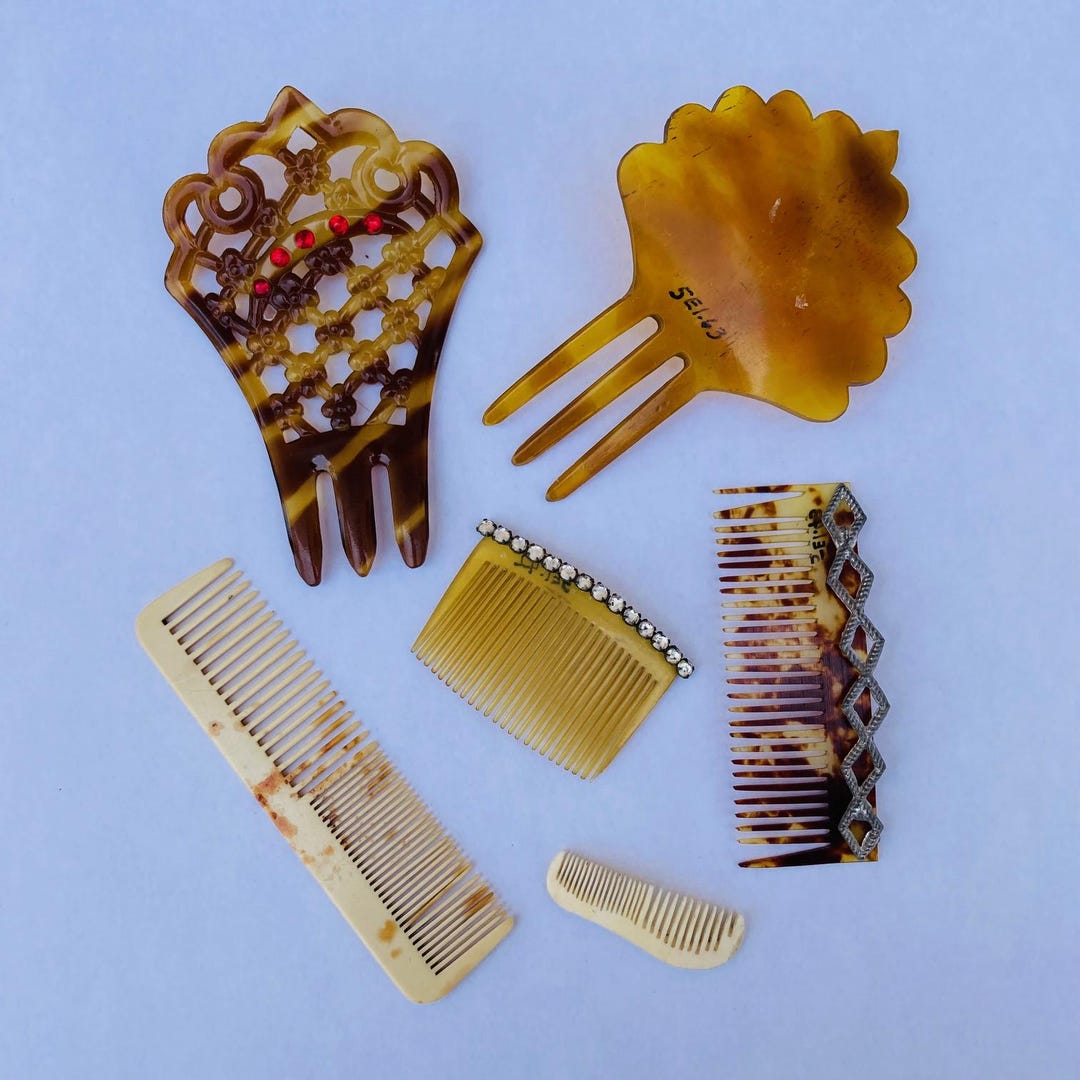 Job Lot of 6 Antique Miniature Doll Hair Combs, Early 1900s Mini ...