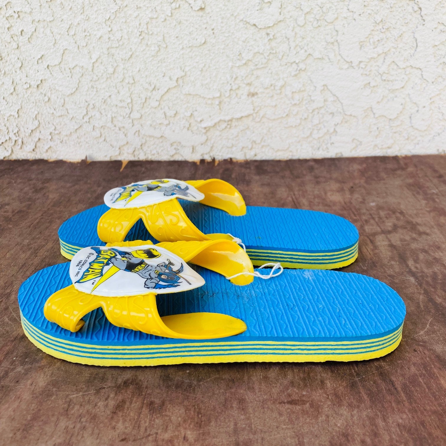 1960s Vintage Kids Batman Flip Flops Shoe Size Adult 1-3 DC - Etsy