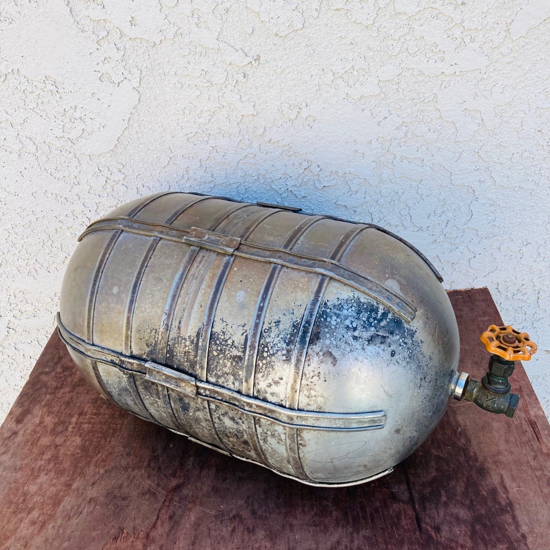 Vintage Aircraft Oxygen Tank, Silver Metal Breathing Cylinder ...