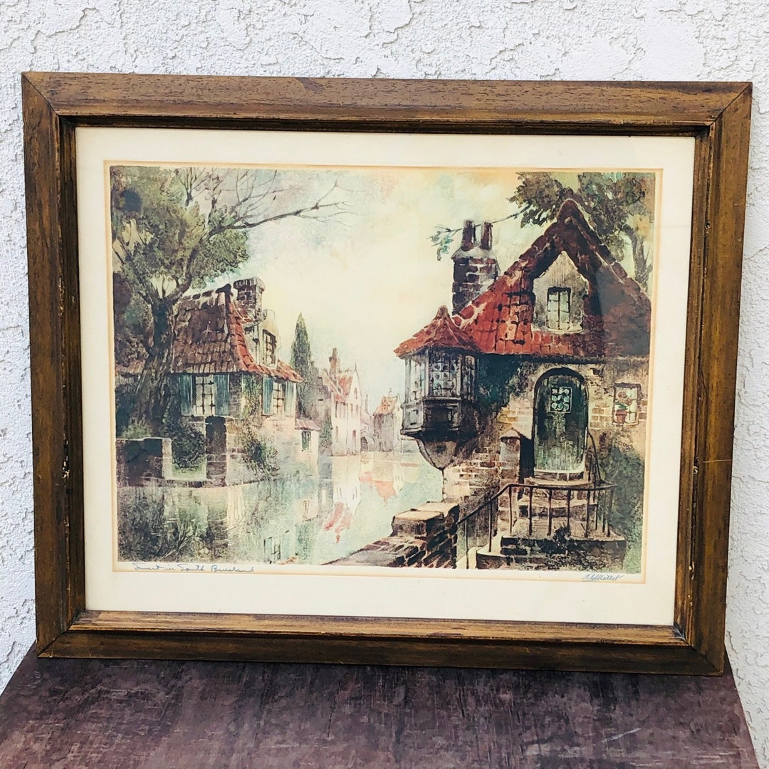 Sunset in South Beveland by Al Wettel, Vintage Signed Offset Lithograph ...