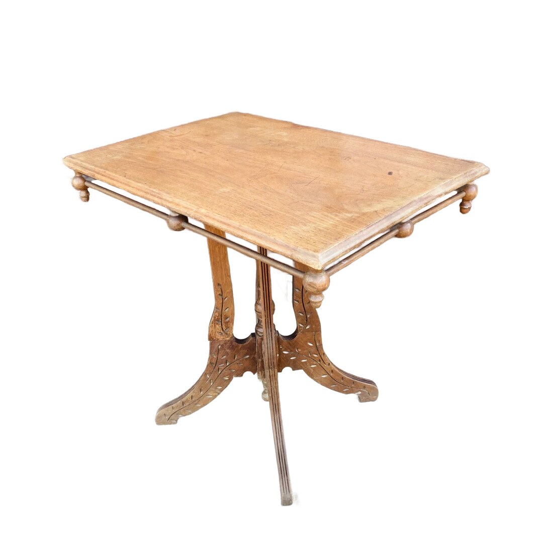 Early 1900s Eastlake Style Side Table, Antique Walnut Parlor Table, 26 ...