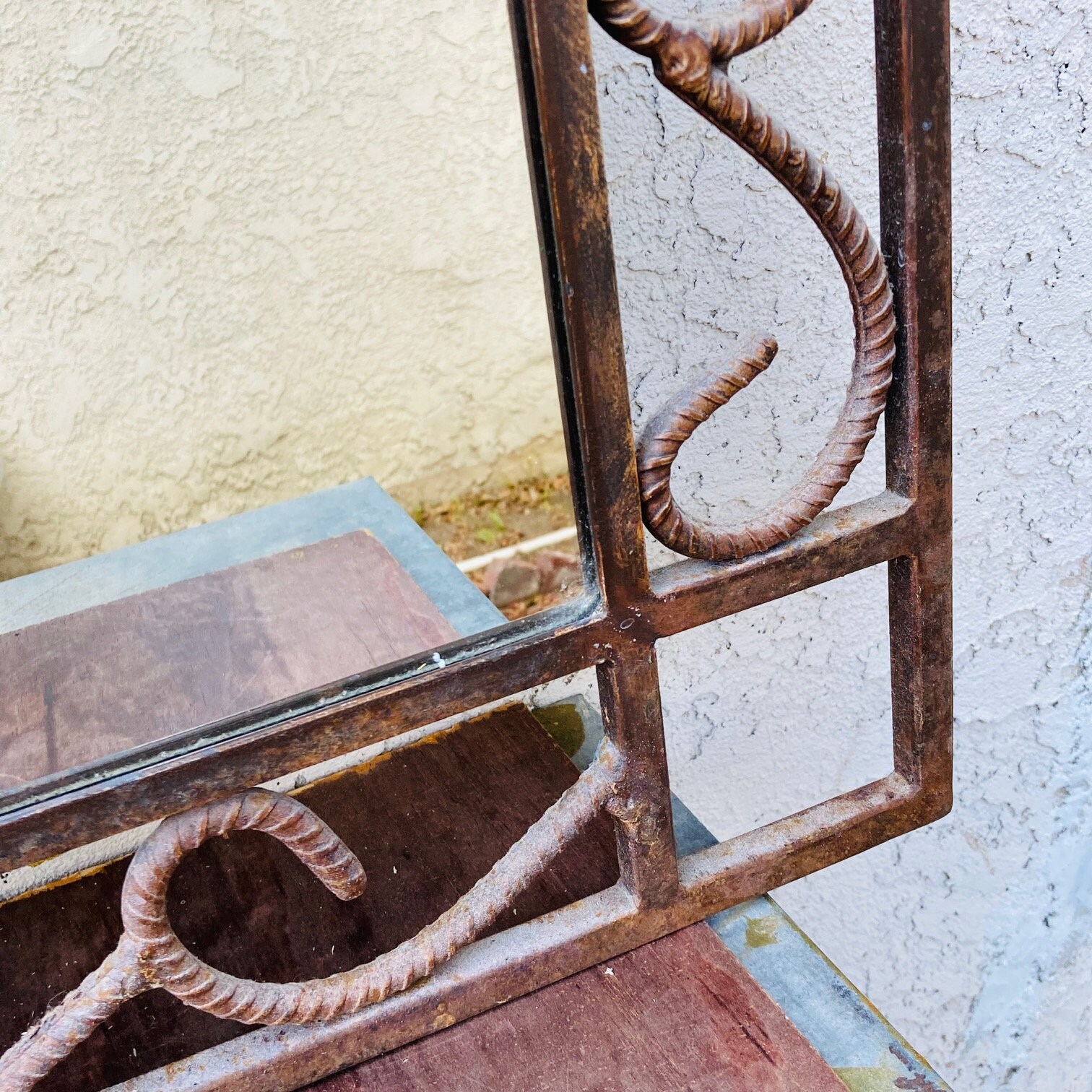 Large Vintage Wrought Iron Framed Mirror Approx 32 X 28 Inch - Etsy