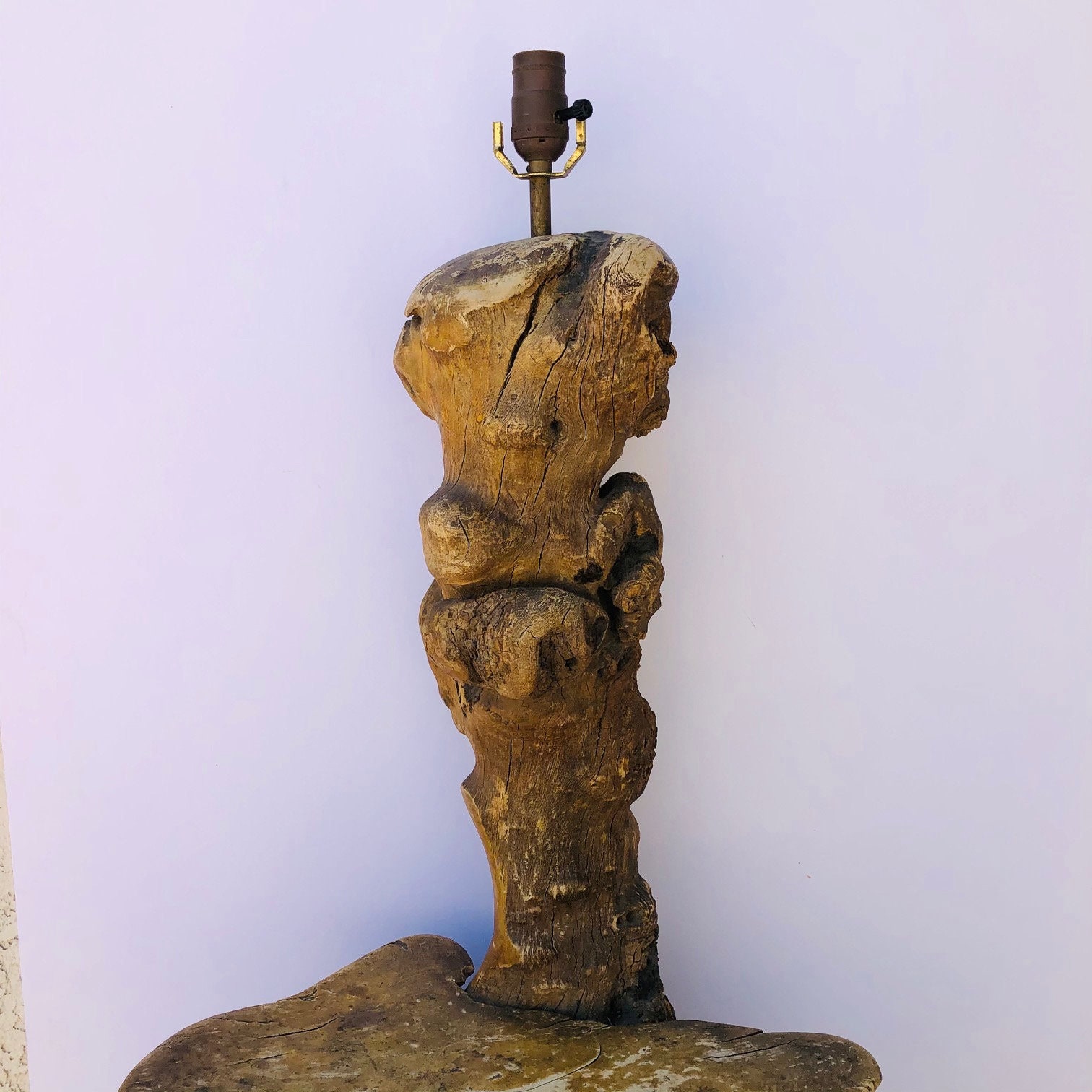 Large 1950s Tree Root LAMP Huge Vintage Lamp With Shelf Burl | Etsy