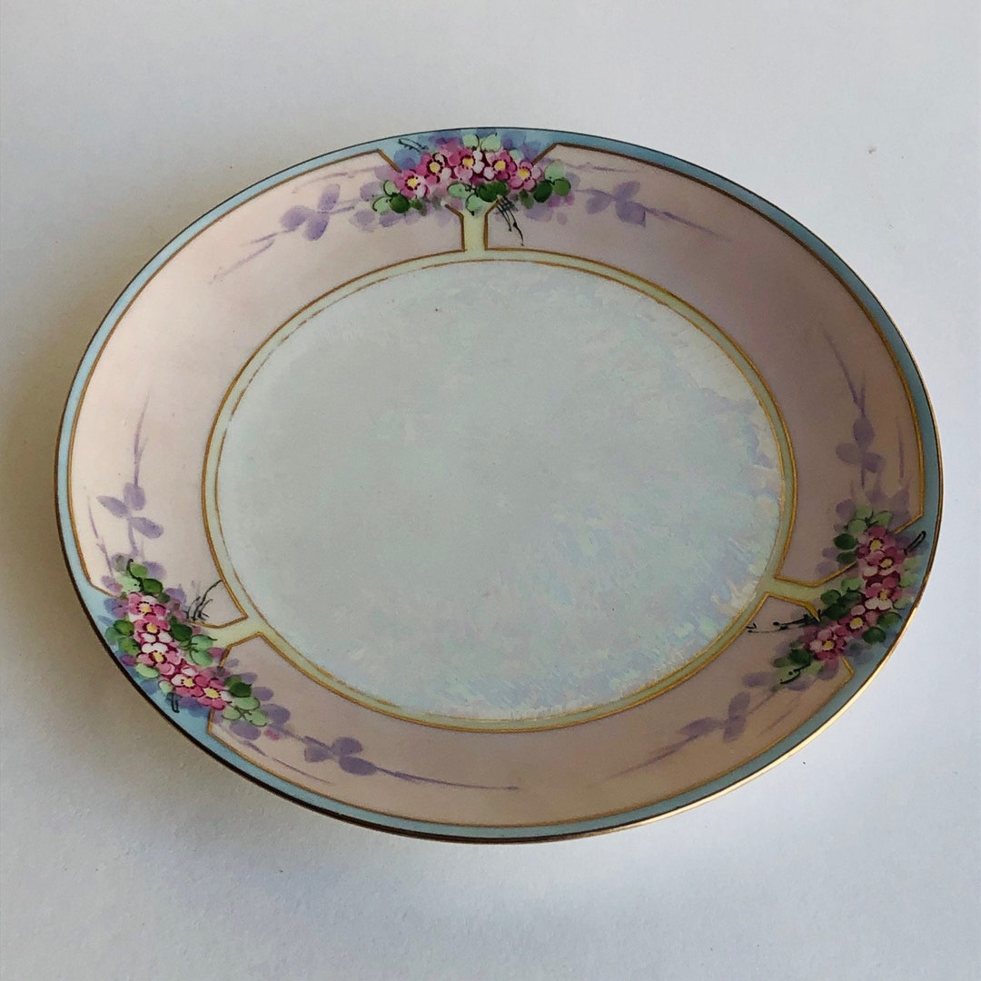 1920s Hand Painted Epiag Czech Plate, Flower Pattern, Made in ...