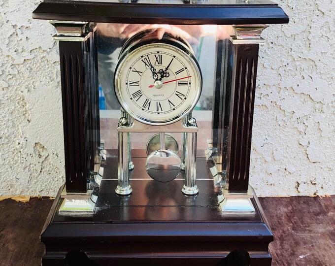 Vintage Studio Silversmiths Clock, Quartz Mantel Table Clock, Works ...