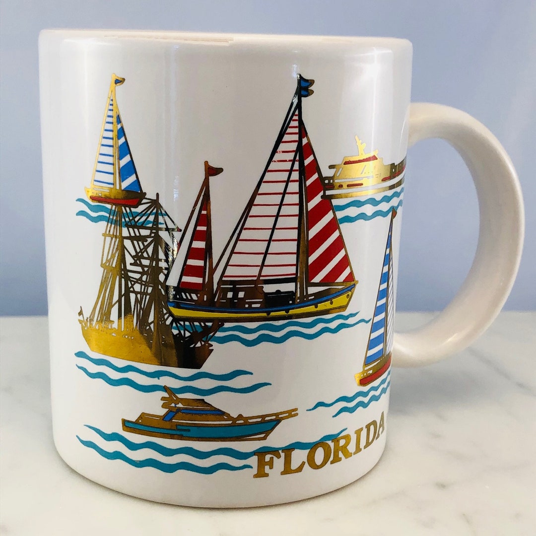 Florida Sailing Boats Coffee Mug, Holiday Souvenir Ceramic Tea Cup ...