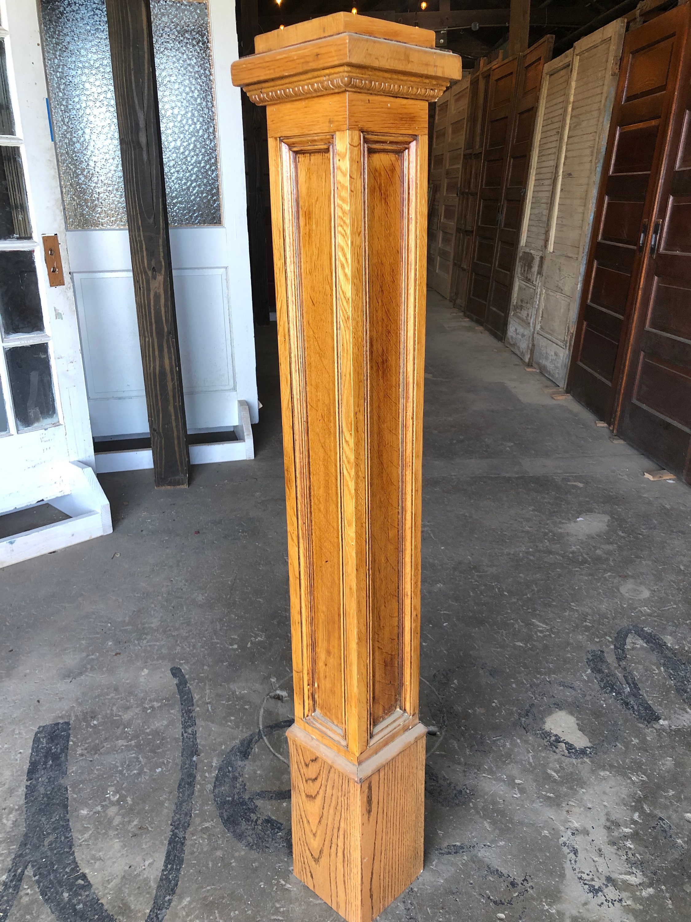 Reclaimed Oak Newel Post Refinished Decorative Post Rail Post 7th ...