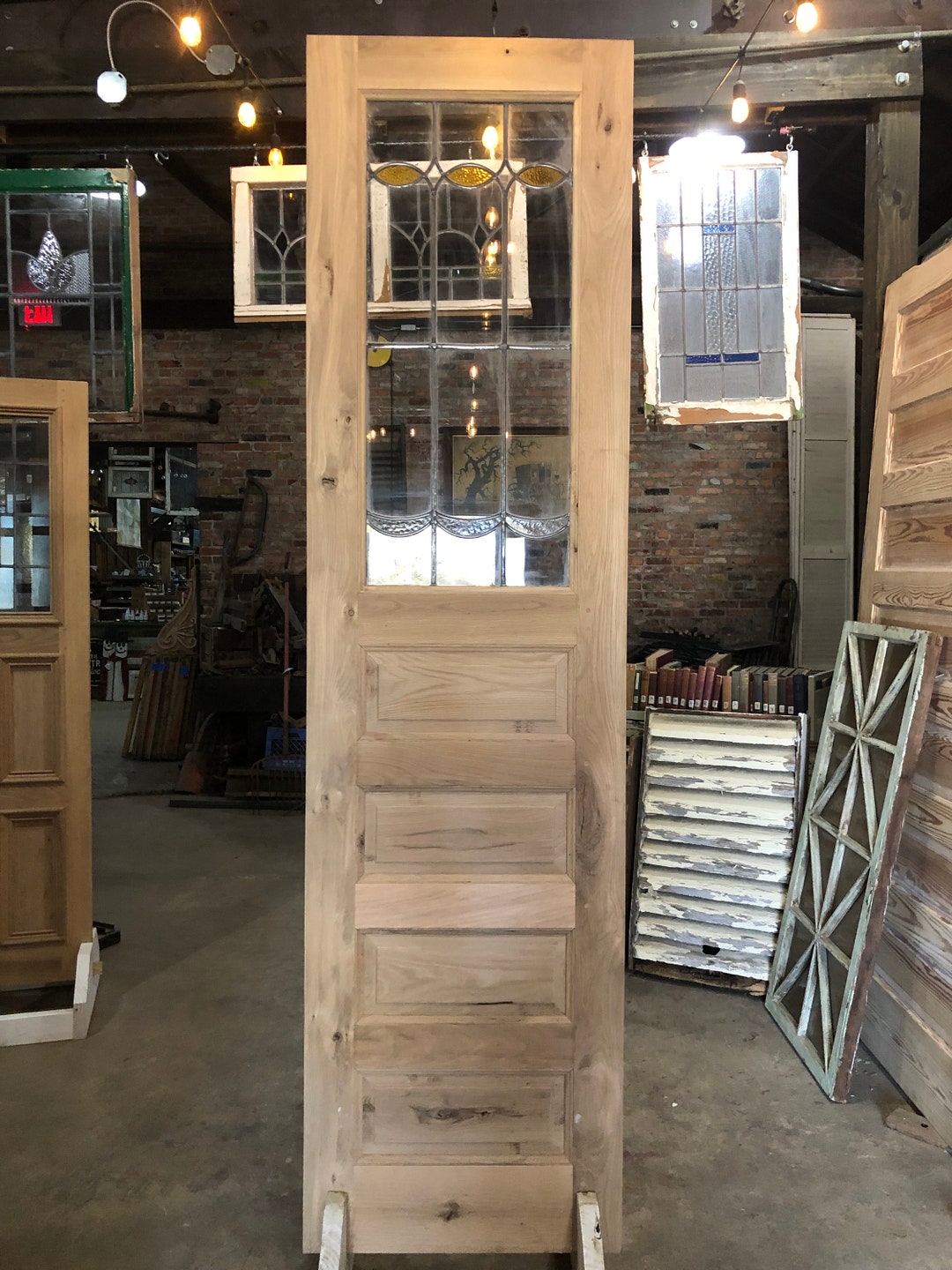 8' Custom Built Door | Pantry Office Closet Bathroom Door | Antique Stained Glass Door | Rustic ...