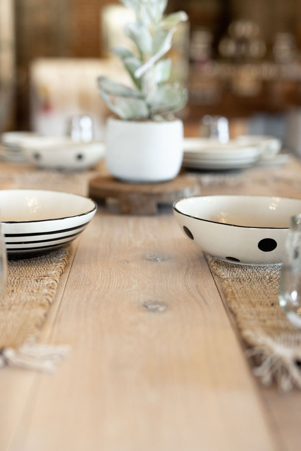 Classic White Oak Turned Leg Dining Table VI Mortise & - Etsy