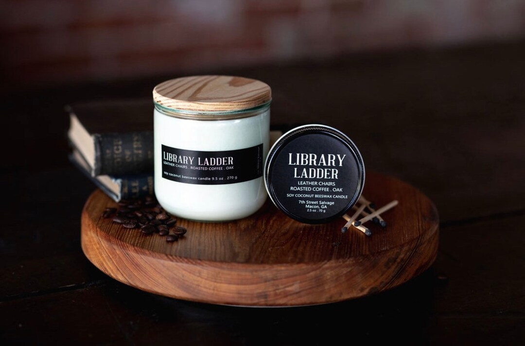 Library Ladder | Soy Candle | Coffee Candle | Book Candle | Farmhouse ...