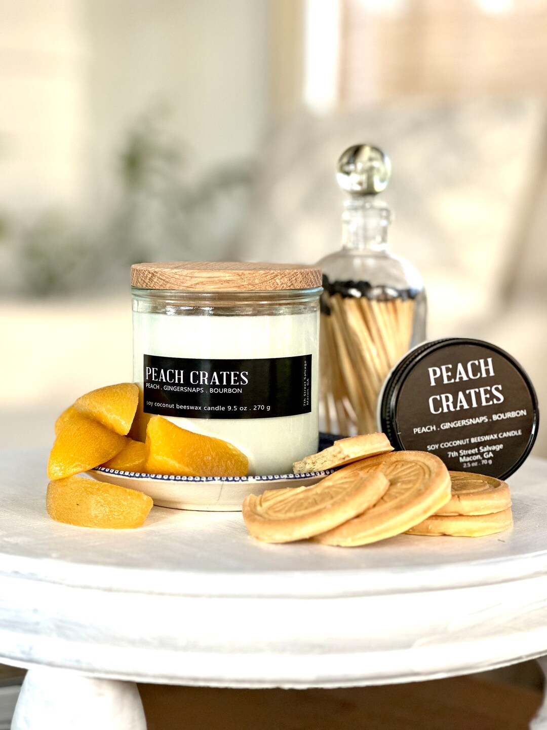Peach Crates Candle II Peach Ginger Bourbon Candle II Farmhouse Candle ...