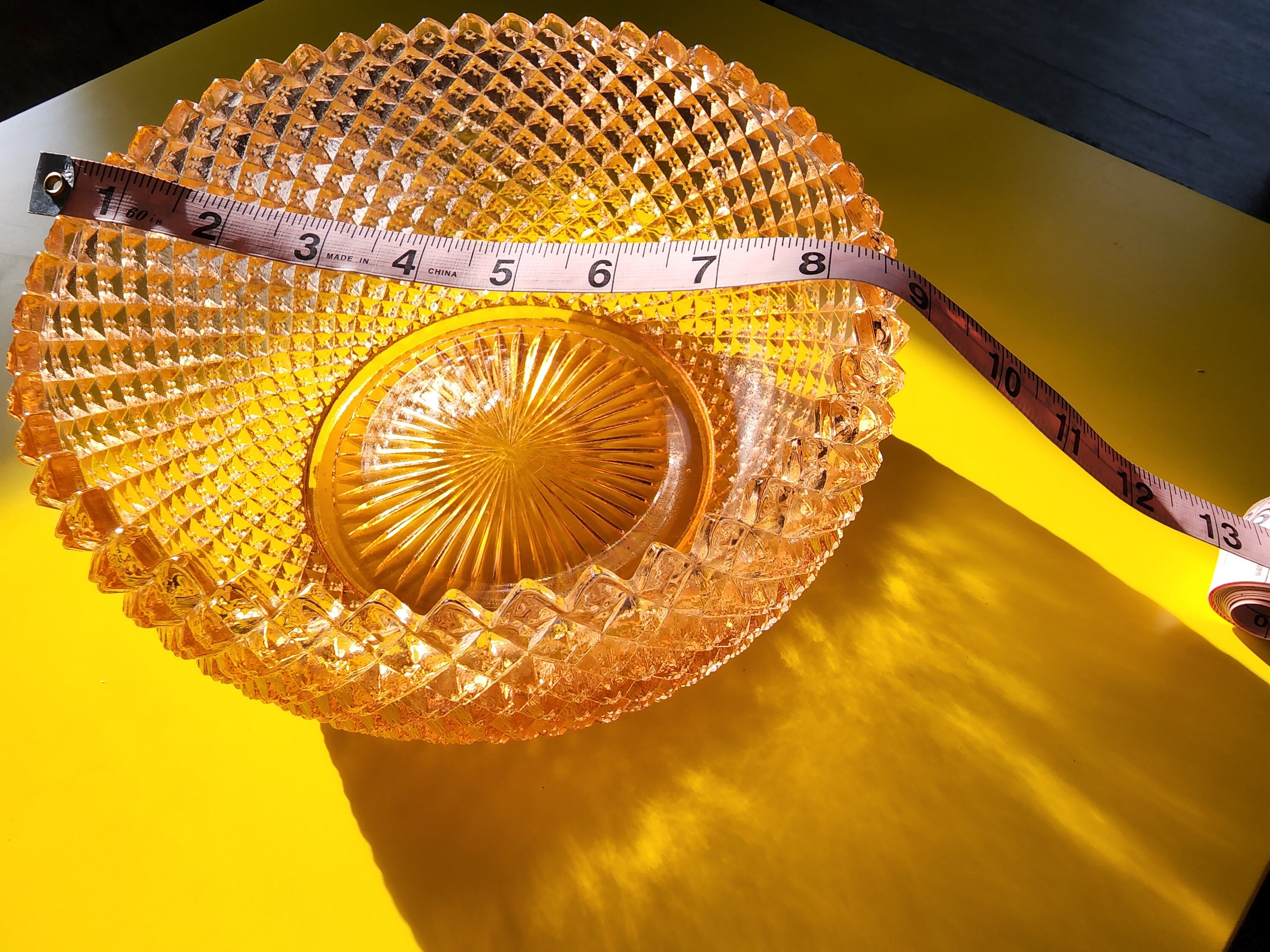 1930s Mini Punch Bowl, Diamond Cut Miss America Pink Depression Glass ...