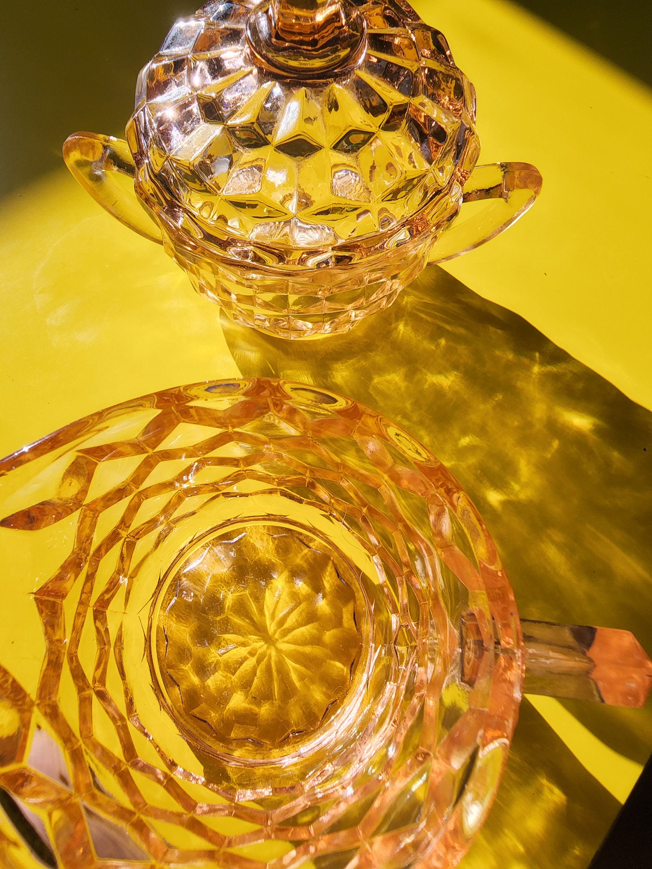 Pink "princess Diana" Depression Glass Genuine Jeanette Complete Set ...