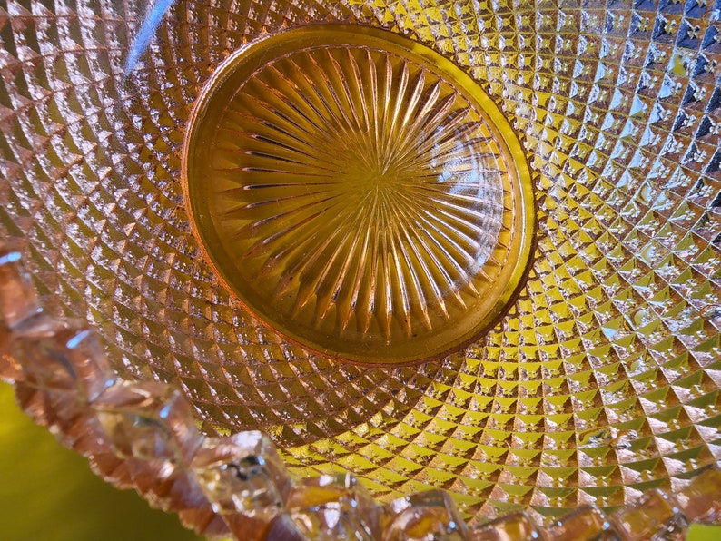 1930s Mini Punch Bowl, Diamond Cut Miss America Pink Depression Glass ...