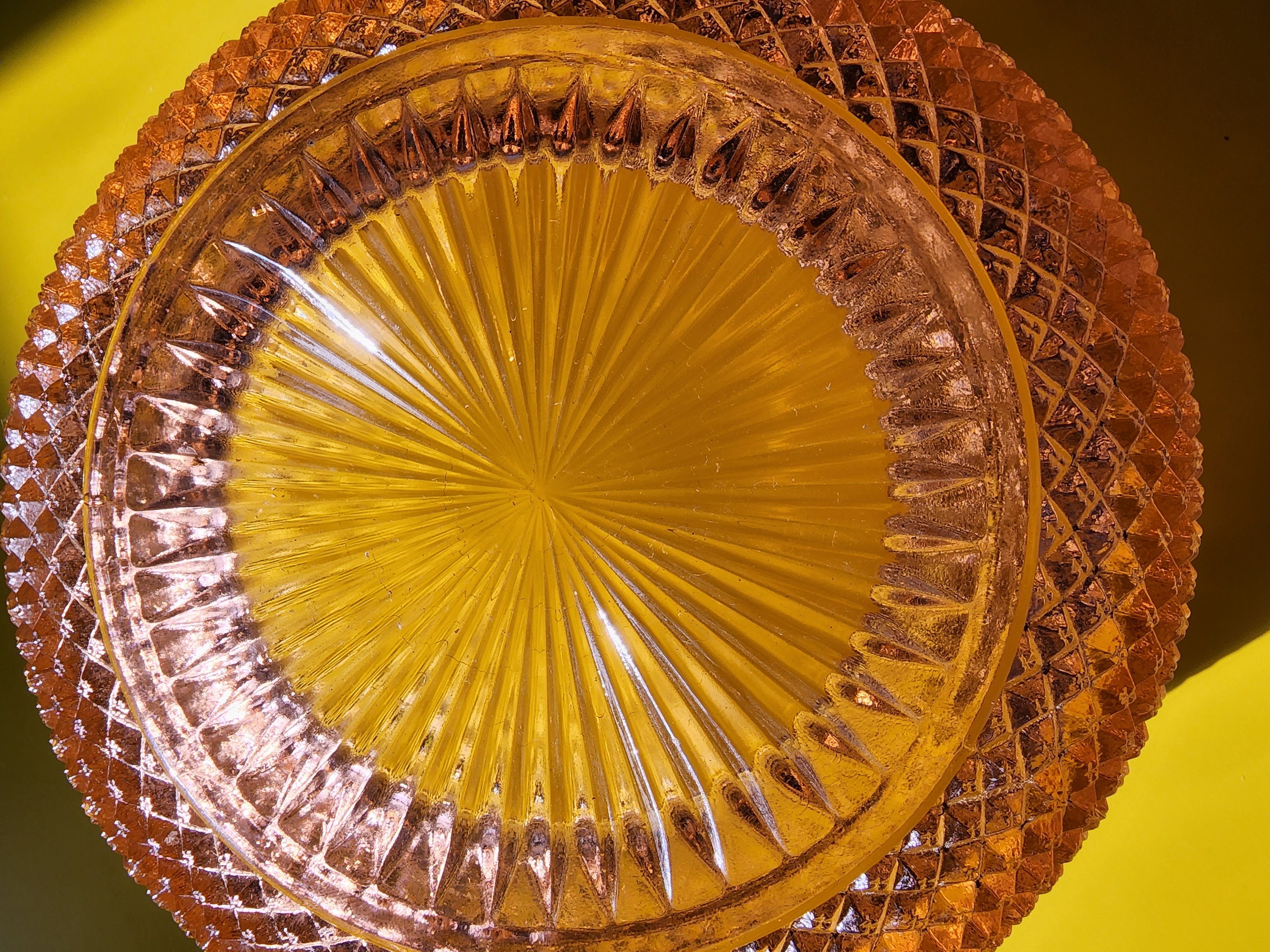 1930s Mini Punch Bowl, Diamond Cut Miss America Pink Depression Glass ...