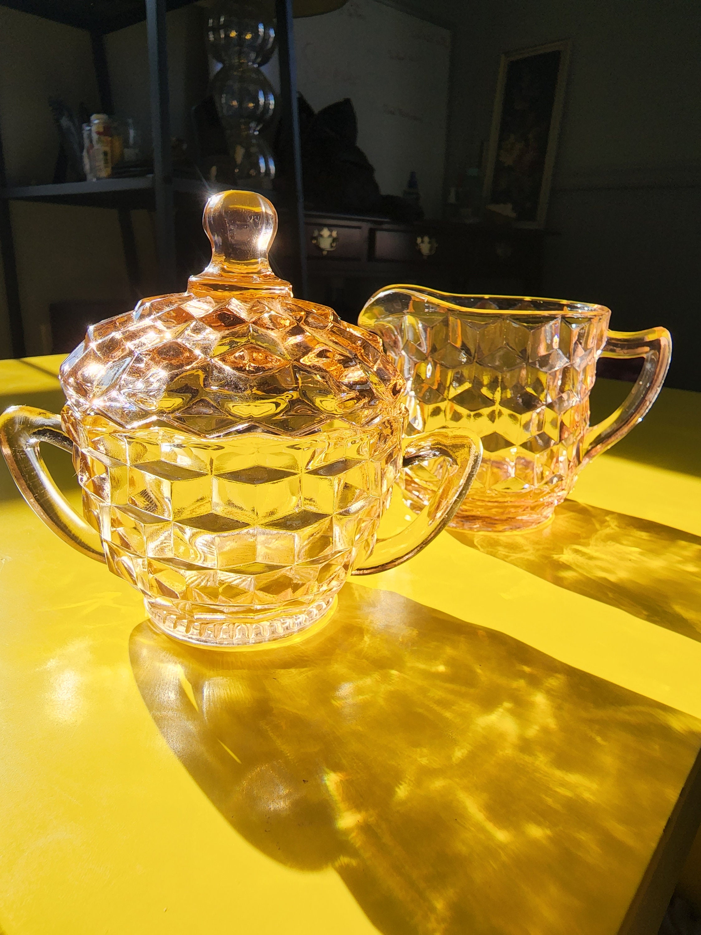 Pink "princess Diana" Depression Glass Genuine Jeanette Complete Set ...