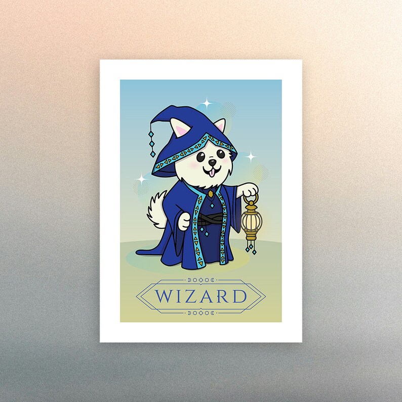 Wizard Dnd Fantasy Dog Poster, 5x7 - Etsy