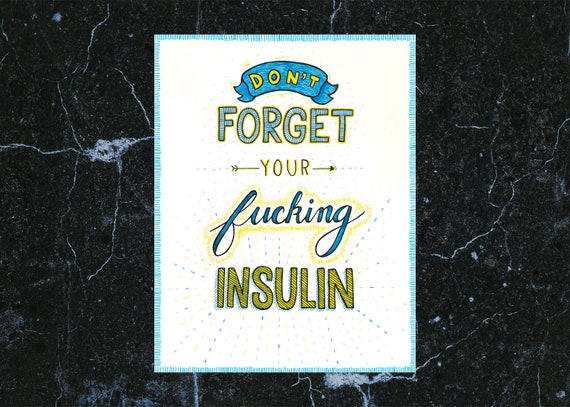 Insulin Reminder Poster 8.5x11 Diabetes Instant PDF | Etsy