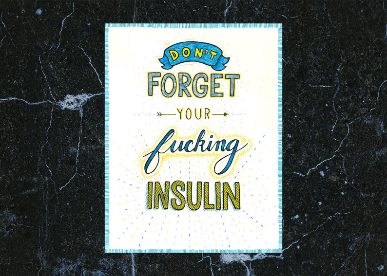 Insulin Reminder Poster 8.5x11 Diabetes Instant PDF - Etsy