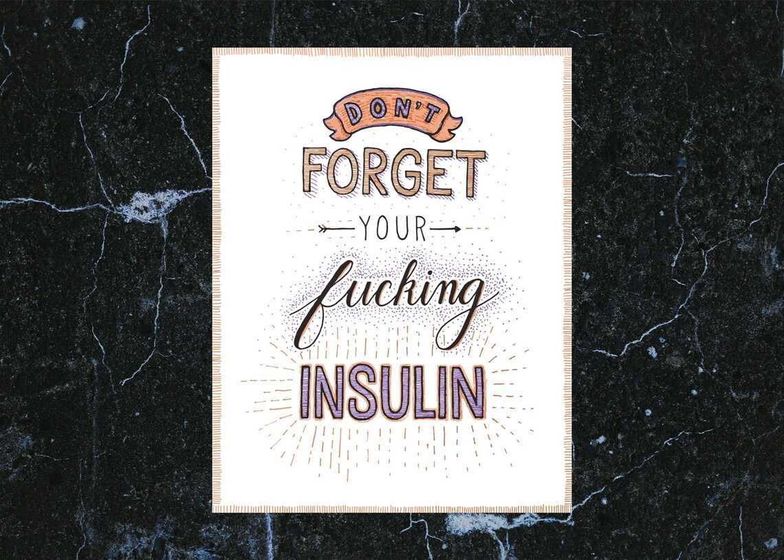 Insulin Reminder Poster 8.5x11 Diabetes Instant PDF Download Adults - Etsy