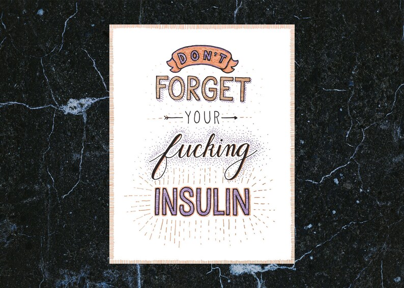 Insulin Reminder Poster 8.5x11 Diabetes Instant PDF Download Adults - Etsy