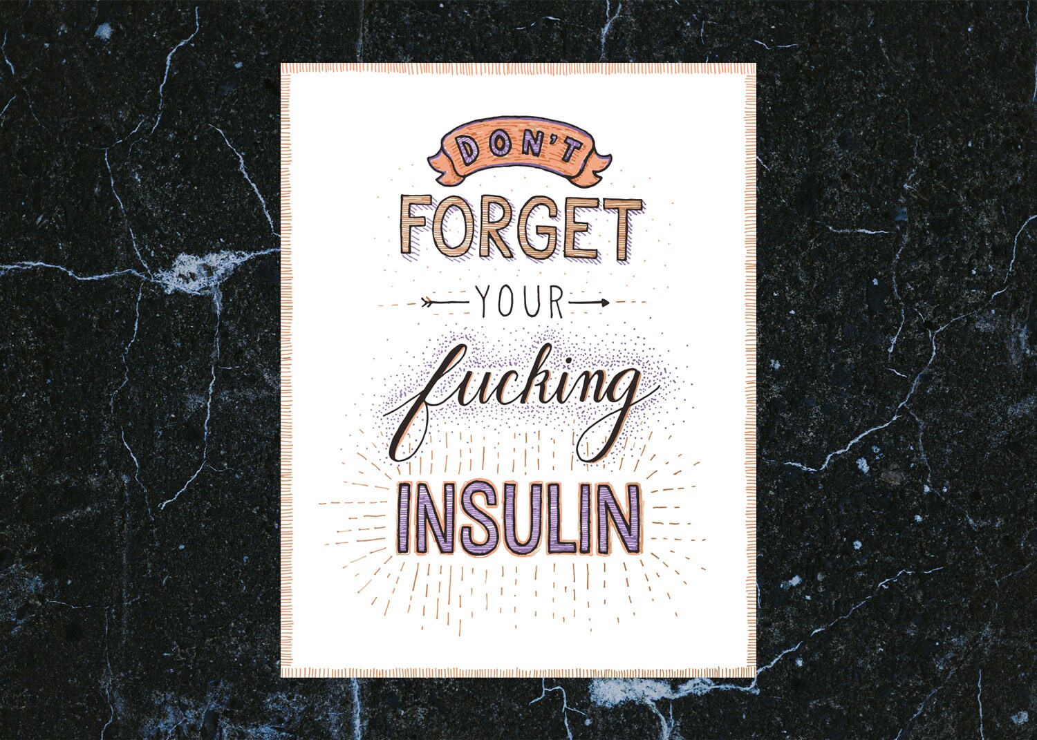 Insulin Reminder Poster 8.5x11 Diabetes Instant PDF Download Adults ...