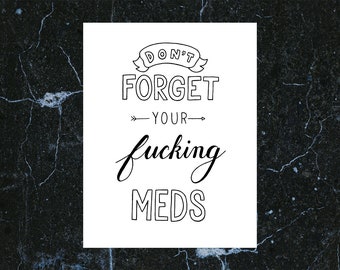 Medication Reminder Poster 8.5x11 Instant PDF Download - Etsy