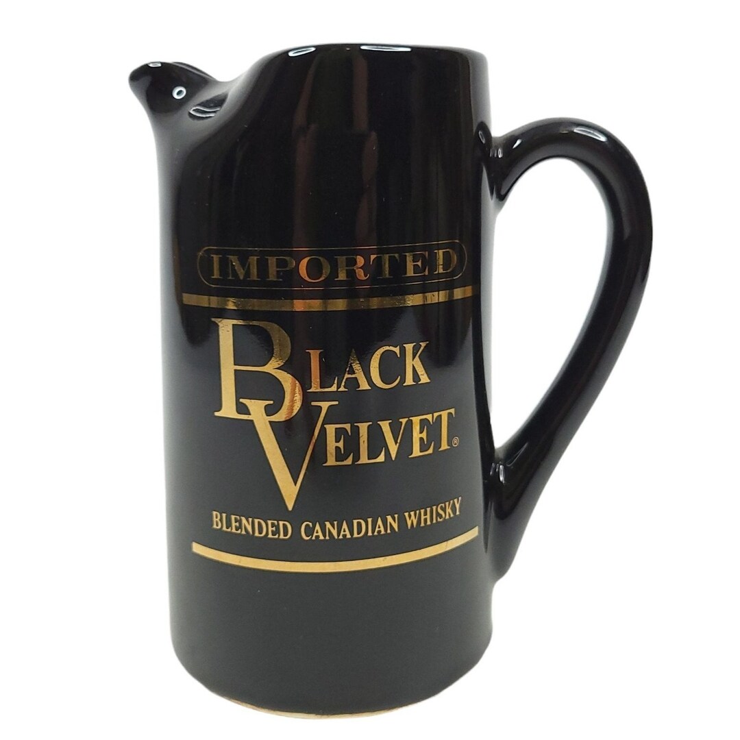 Vintage Black Velvet Blended Canadian Whiskey Pub Jug Water Pitcher ...