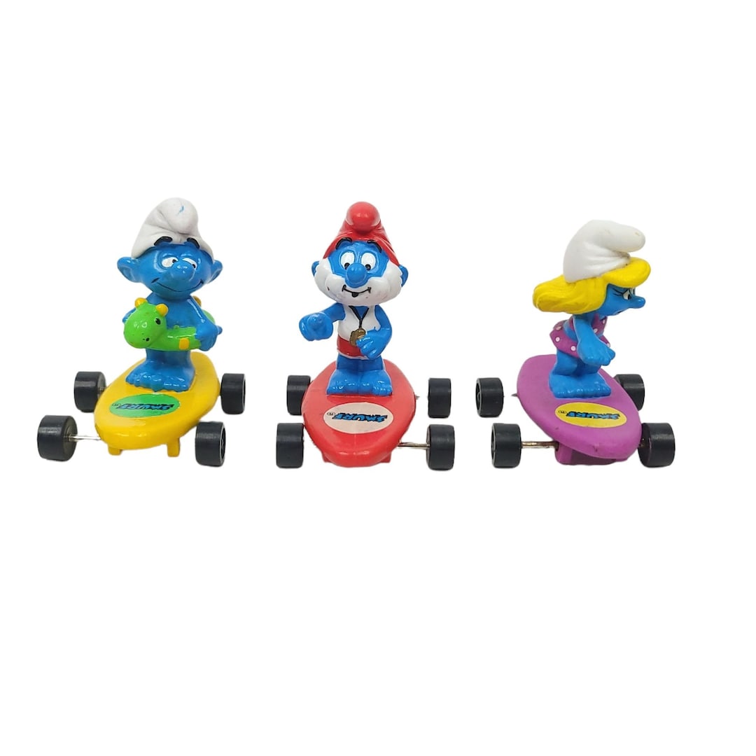 Vintage 90s Peyo Applause Surfing Smurfs Papa Smurf Smurfette Innertube ...