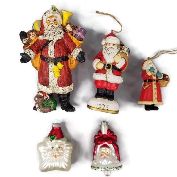 Vintage années 1980 Santa Claus Ornements de Noël Plastique | Etsy