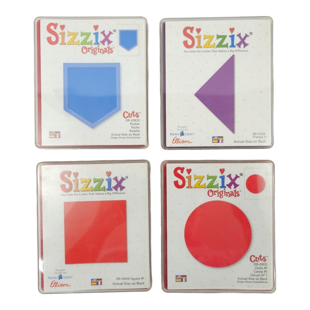Sizzix Originals Large Red Purple Die Lot Pocket Triangle A Square #1 ...