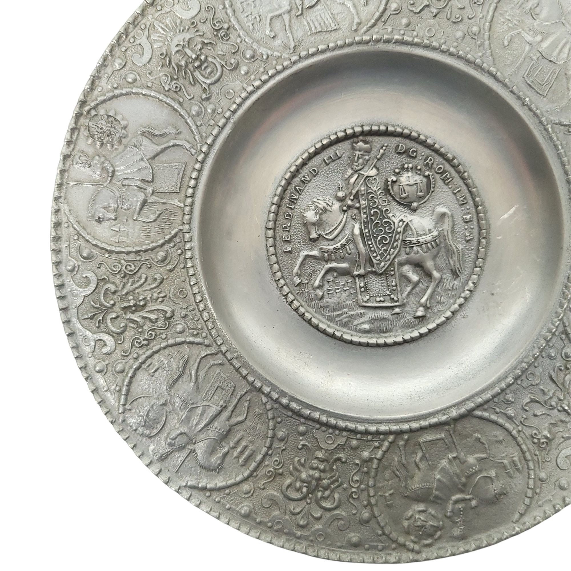 Coronation Plates Ferdinand III Pewter Cast Relief Wall Decor West ...