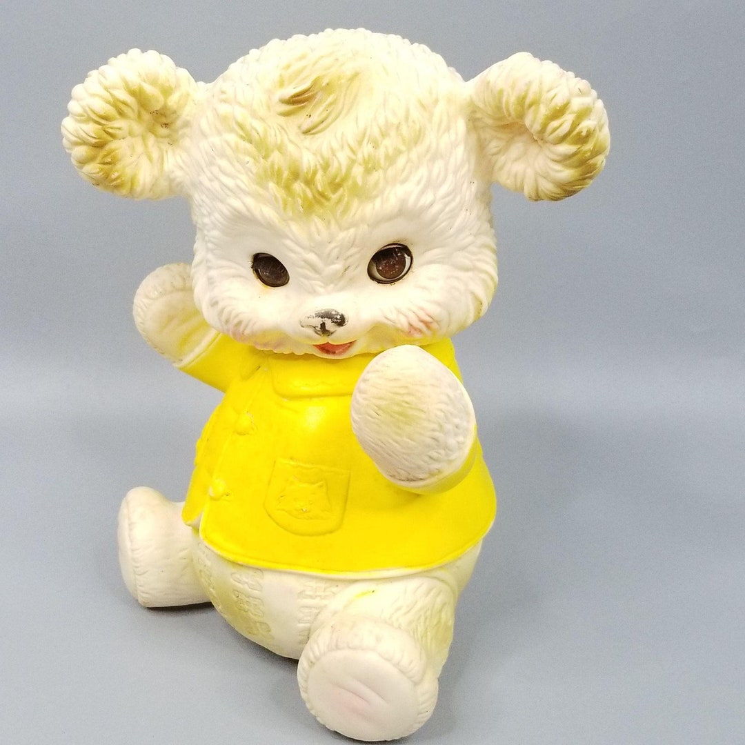 Vintage 1962 Edward Mobley Arrow Rubber Squeaker Bear Sleeping Eyes