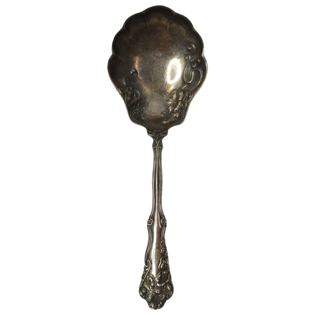 Wm Rogers 12 Art Nouveau Shell Berry Spoon Silver Plate Circa 1904 ...
