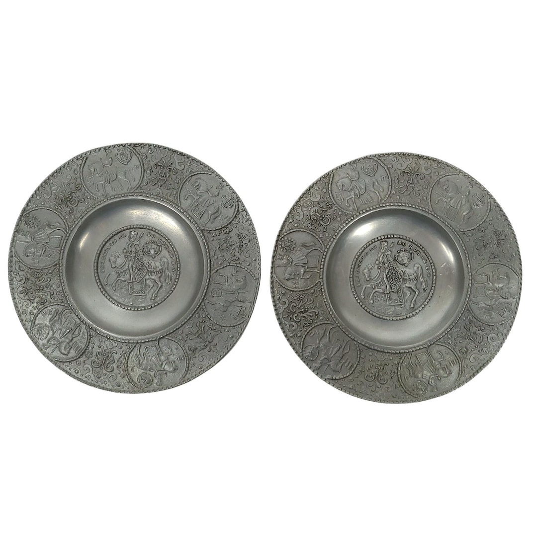 Coronation Plates Ferdinand III Pewter Cast Relief Wall Decor West ...