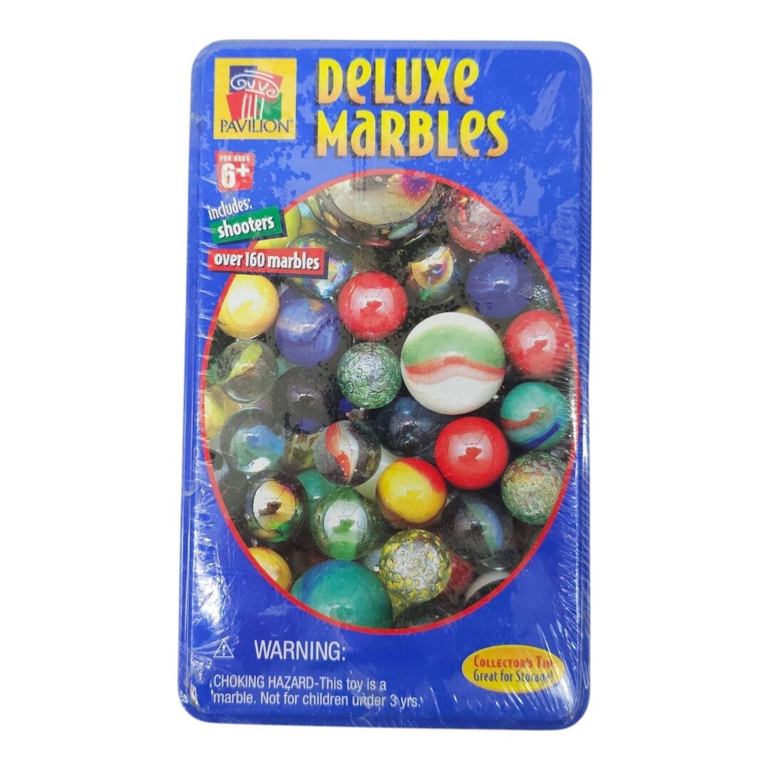 Toys R Us Pavilion Deluxe Marbles Tin Box 160+ Marbles With Shooters ...
