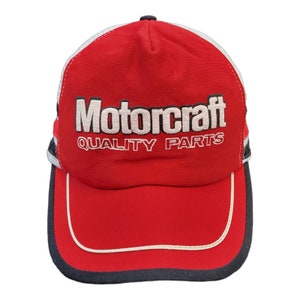 Vintage Motorcraft Quality Parts 3 Stripe Trucker Hat Mesh Snapback Cap ...