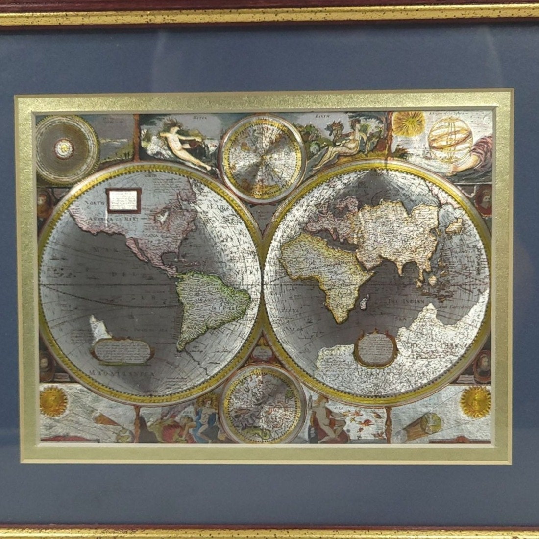 A New and Accvrat Accurat Map of the World Foiled Gold Silver - Etsy