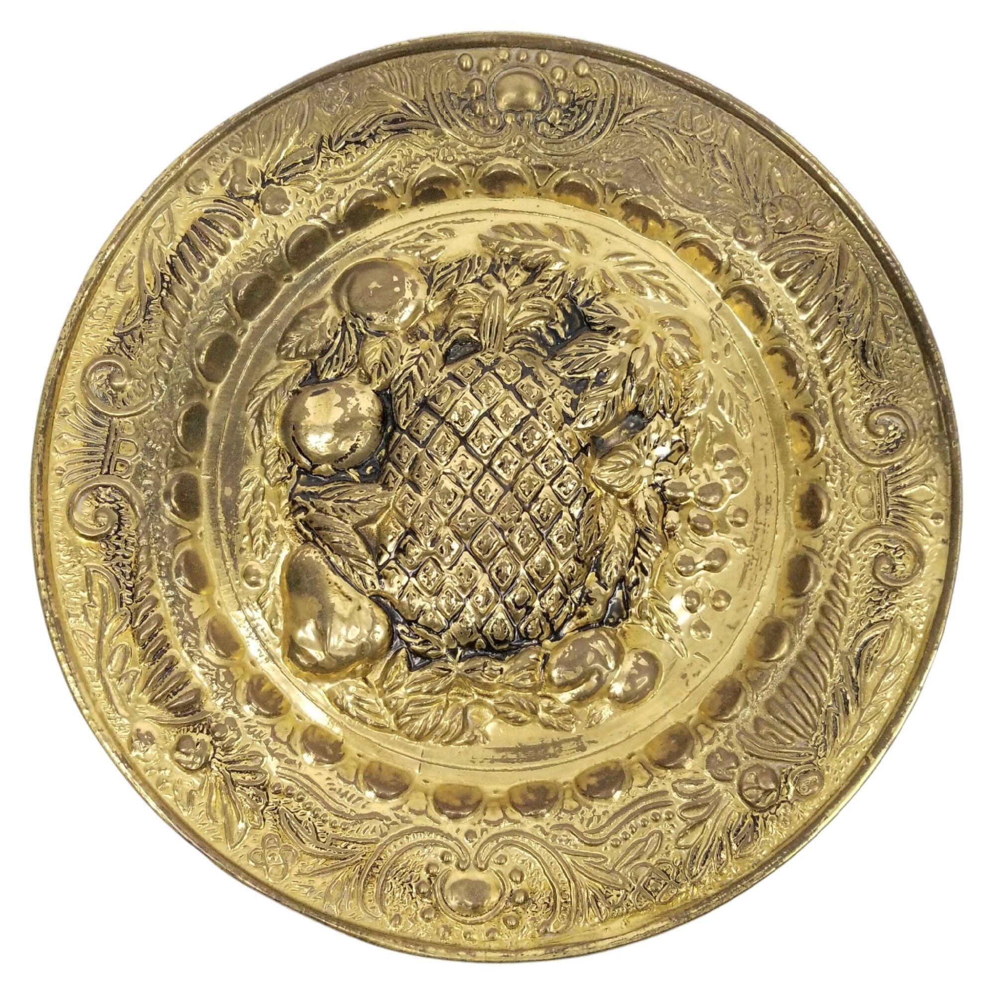 Embossed Wall Hanging Metal Plates Grapes Pineapple Pears - Etsy