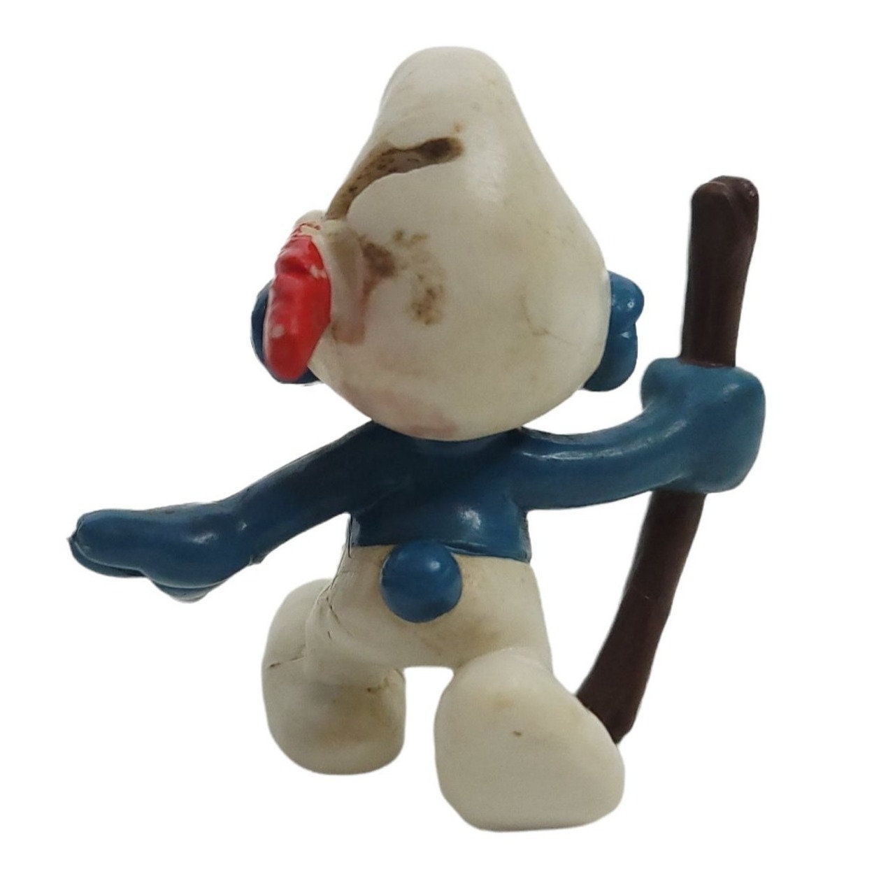 Vintage 1983 Peyo Schleich Tracker Smurf Figure PVC Hong Kong W Berrie ...