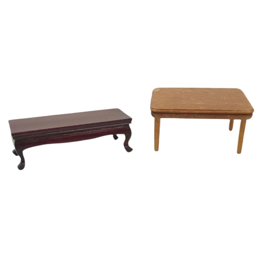 Miniature Dollhouse Solid Wood Coffee Kitchen Table Lot Vintage 1950s ...