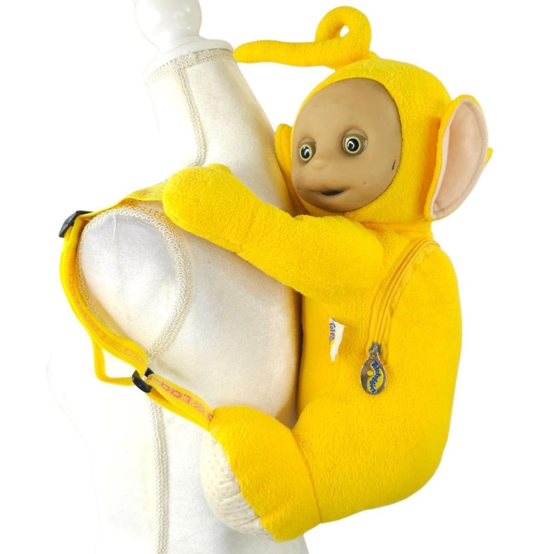 Teletubbies Laa Laa Backpack Soft Plush 1998 Ragdoll Productions ...