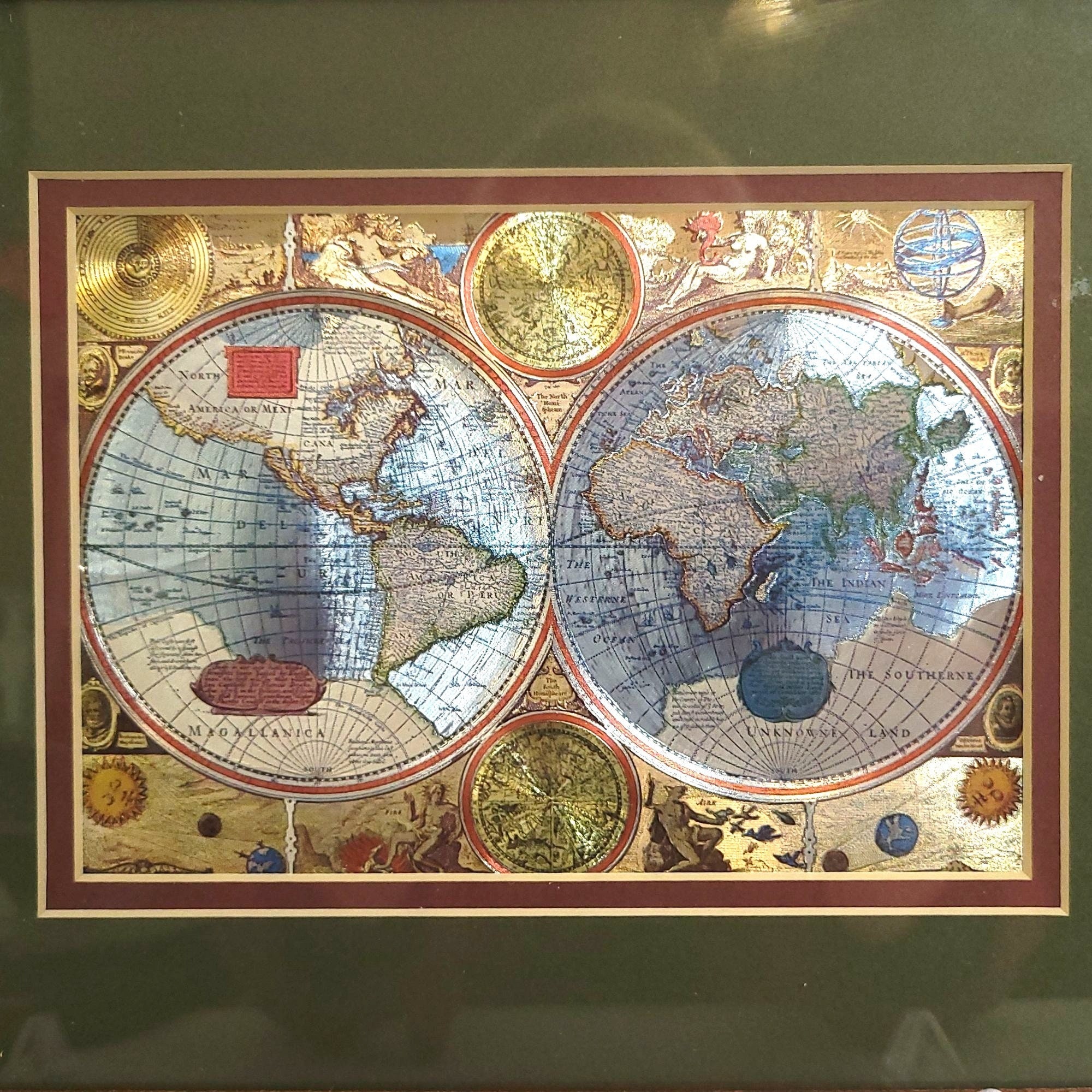 A New and Accvrat Accurat Map of the World Foiled Silver Gold - Etsy