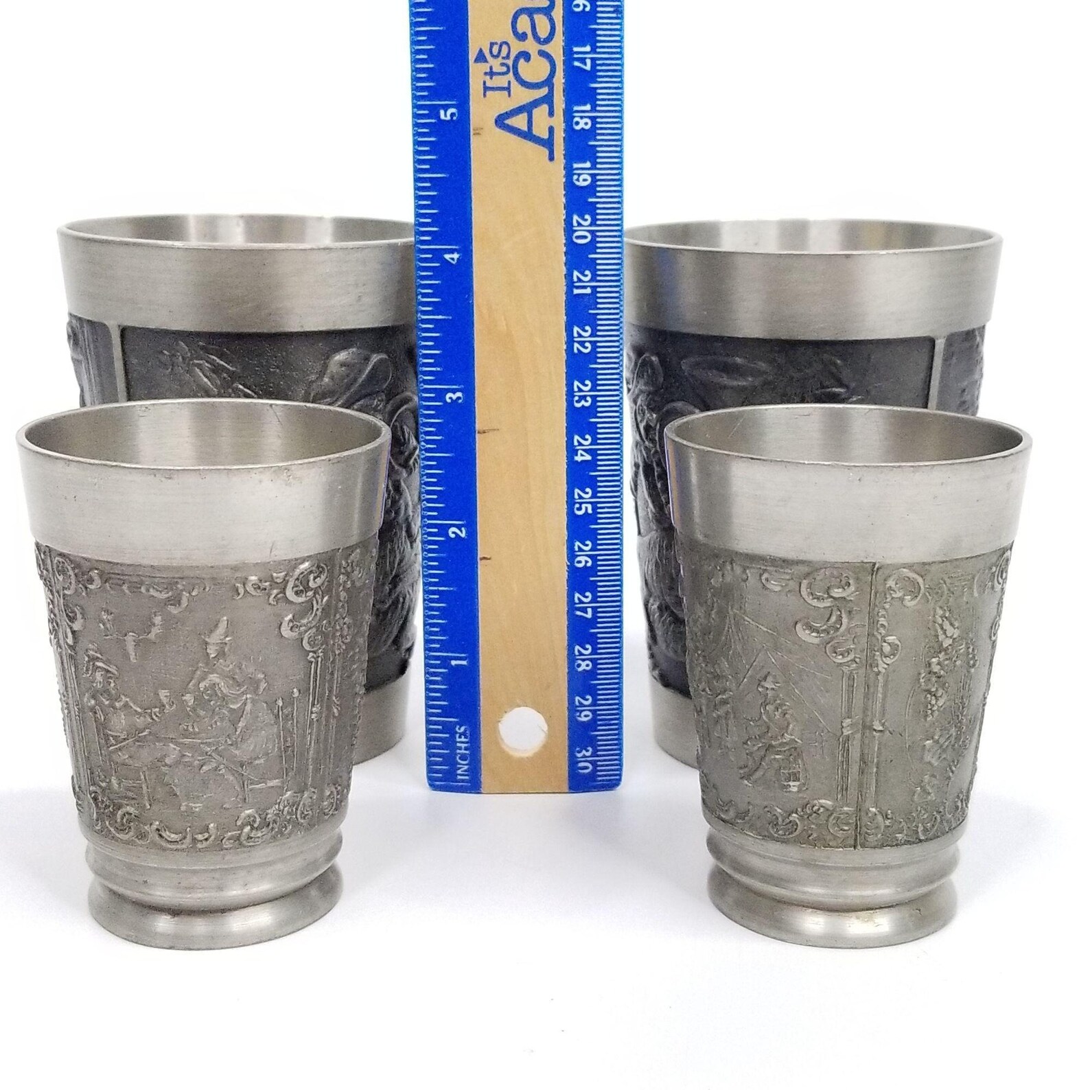 Vintage Rein Zinn Geprägte Zinn Zinn Becher Schnäppchen Gläser - Etsy.de