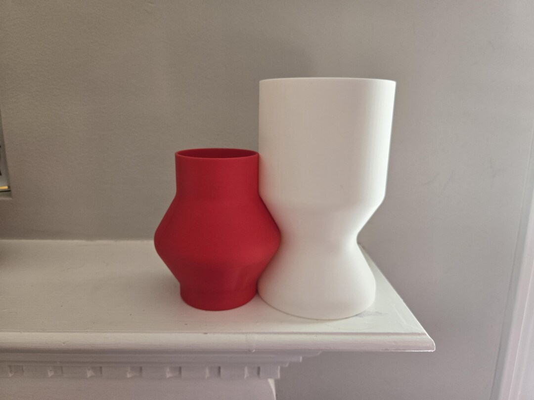 Together 3D Printed Interlocking Vase Set Red and White - Etsy